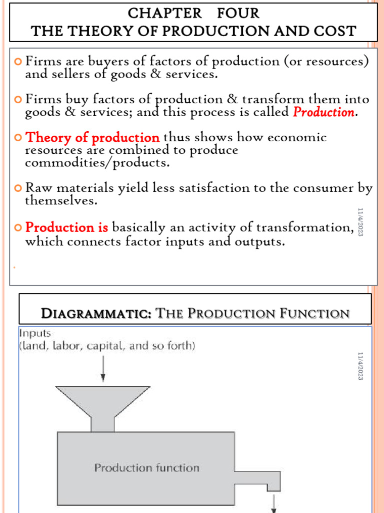 Production and Cost Theory Explained | PDF | Production Function ...