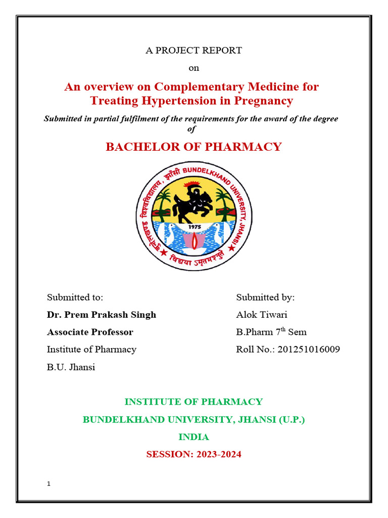 A Project Report | PDF | Hypertension | Blood Pressure