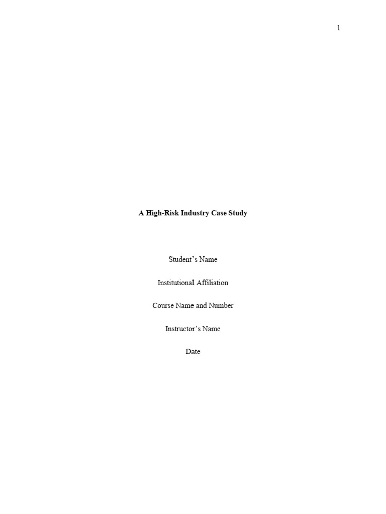 A_High-Risk_Case_Study | PDF | Oil Well | Petroleum