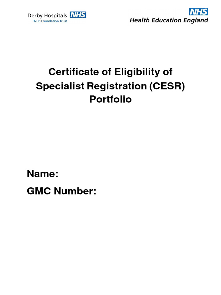 CESR Portfolio Documentation | Download Free PDF | Medical Diagnosis | Anesthesia