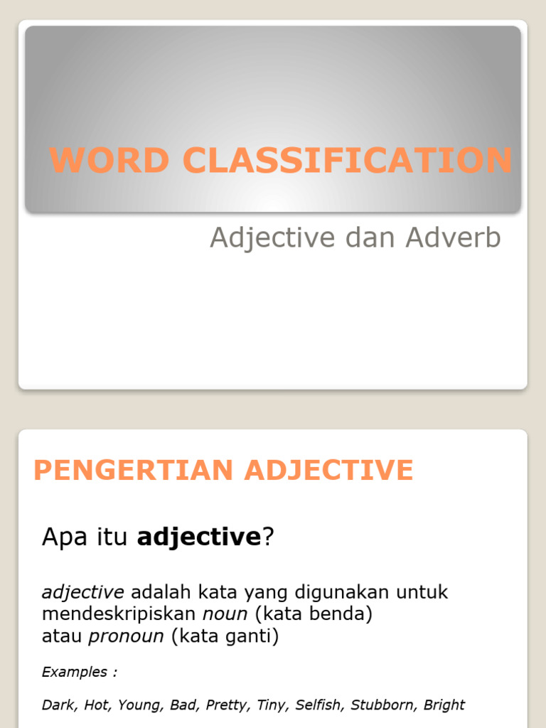 Pertemuan 3 - Adjective & Adverb 1 | PDF | Adjective | Grammatical Number