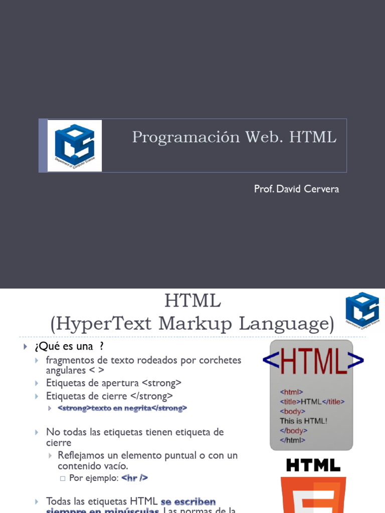 Presentación HTML5 Prof DC | PDF | Hipervínculo | HTML