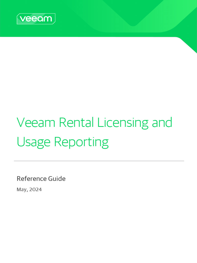 Veeam Rental Licensing Usage Reporting Guide | PDF | Cloud Computing | Virtualization