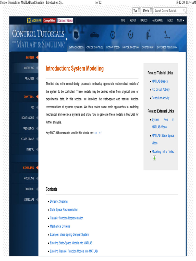 s1 Control Tutorials For MATLAB and Simulink - Introduction - System ...