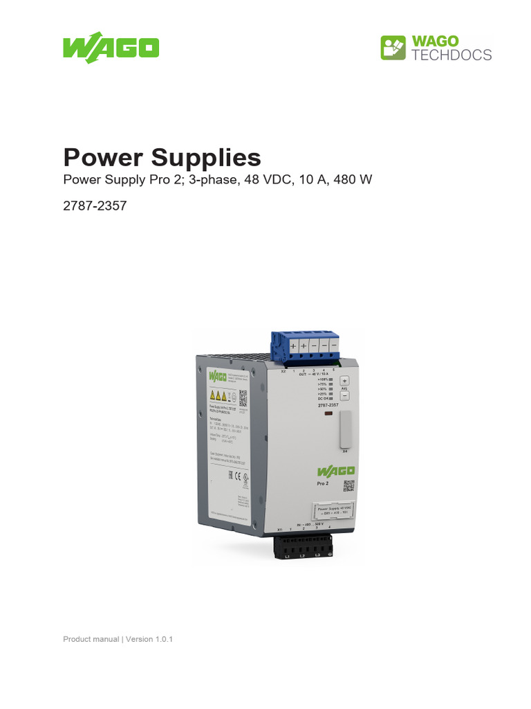 Power Supplies: Power Supply Pro 2 3-Phase, 48 VDC, 10 A, 480 W 2787 ...
