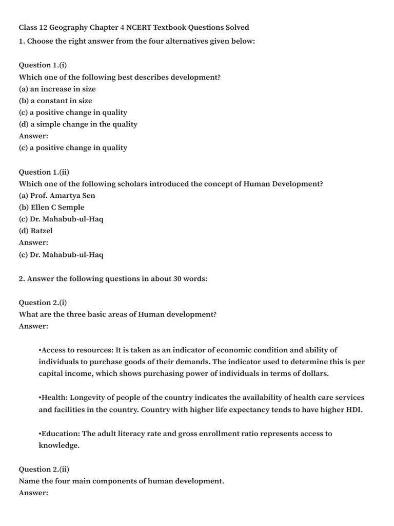 CHAPTER 3 HUMAN DEVELOPMENT | PDF | Human Development Index | Economies