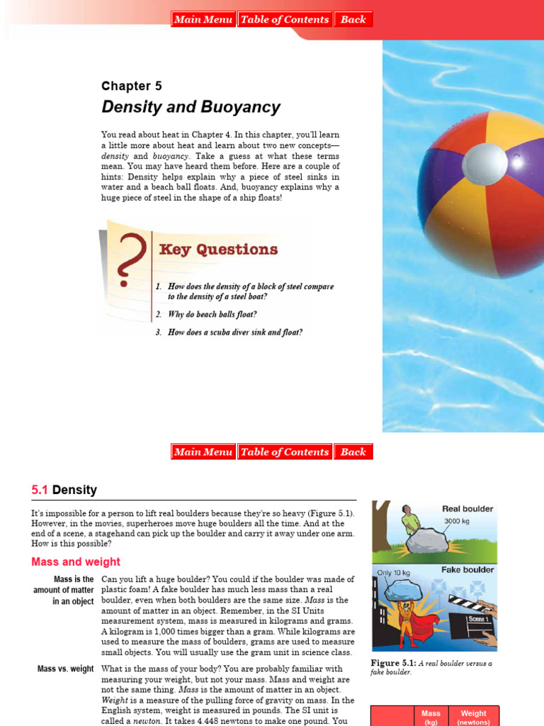 Density and Buoyancy | PDF | Buoyancy | Weight
