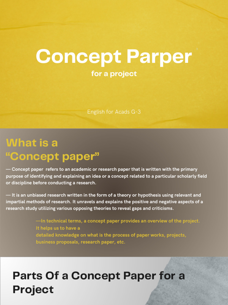 Concept Paper For A Project (G-11) | PDF