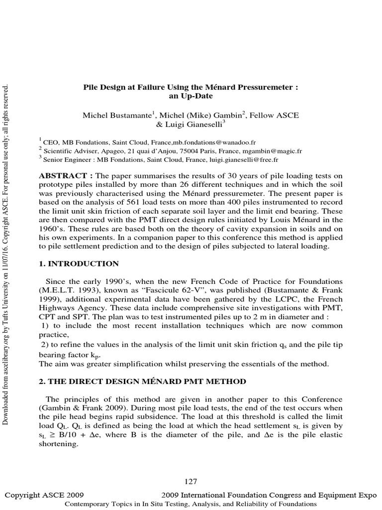 Bustamante, Gambin - PIle Design at Failure Using The Menard ...