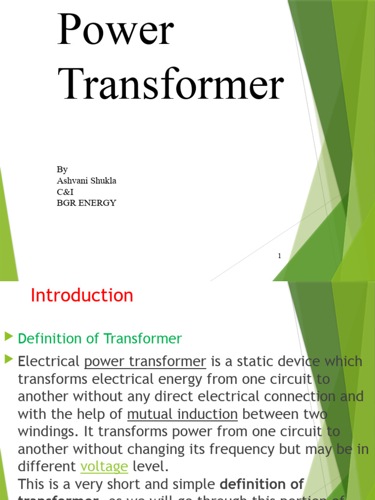 transformer-presentation 2 | PDF | Transformer | Electromagnetic Induction