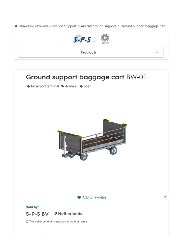 Ground support baggage cart - TOW Ø40 | PDF | Trailer (Vehicle) | Baggage
