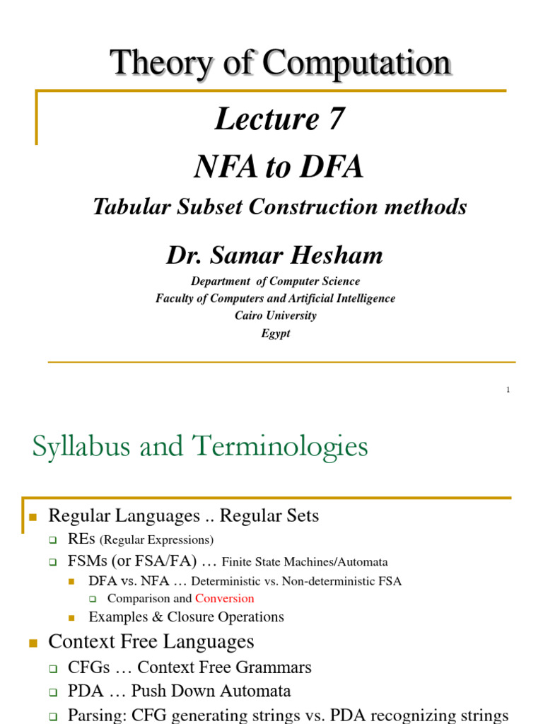 Lecture 7 Fsms Nfa 2 Dfa 2 | Download Free PDF | Models Of Computation ... Lecture 7 Fsms Nfa 2 Dfa 2 | Download Free PDF | Models Of Computation ...