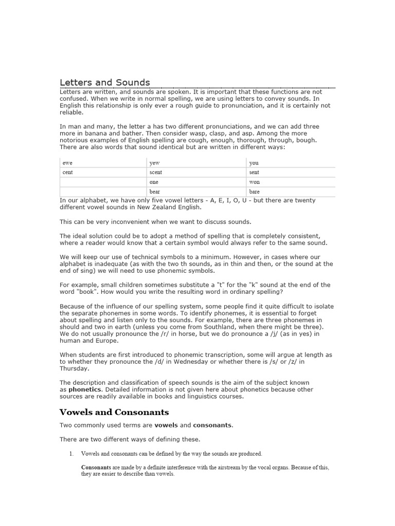 English Phonetics and Spelling Guide | PDF | Consonant | Syllable