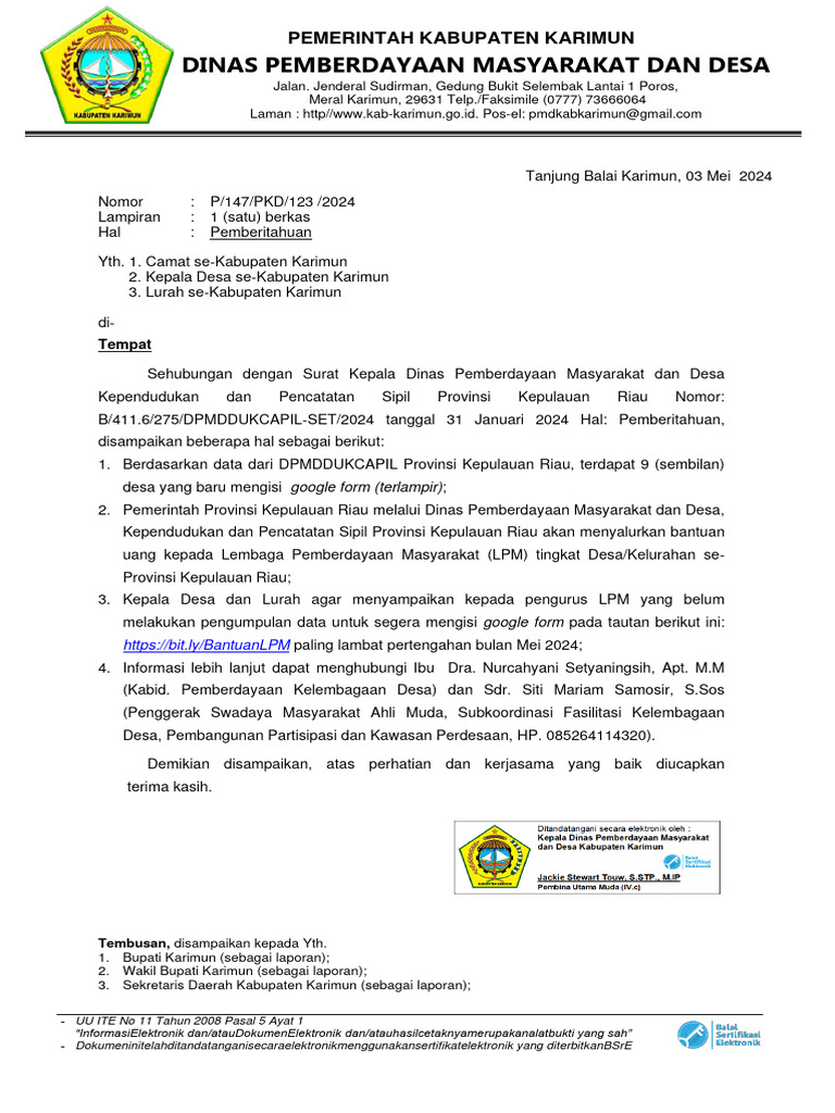 SURAT PMD 2024 TTG LPM - Sign Ok | PDF