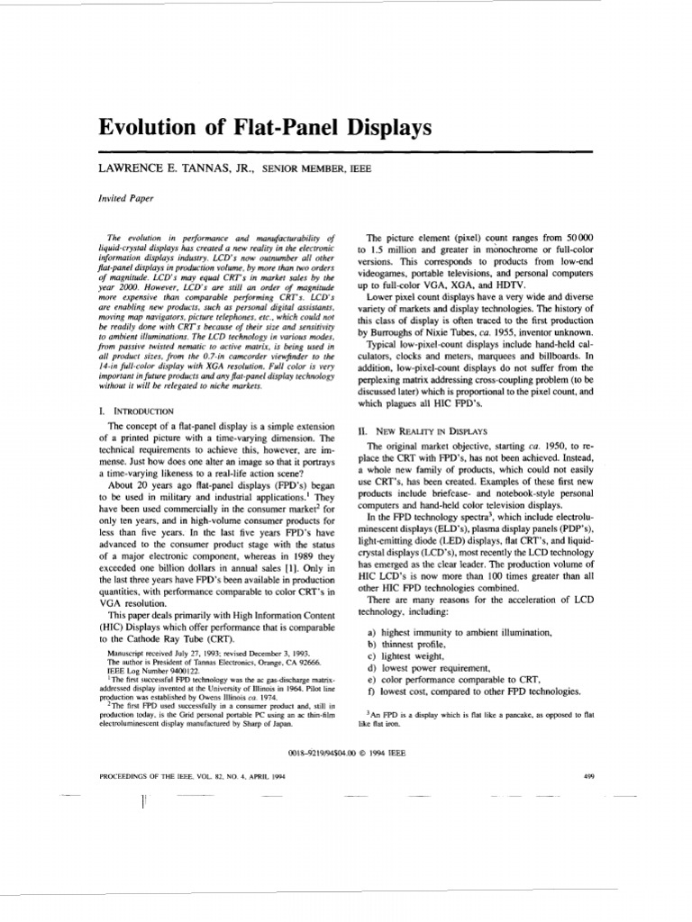 History and Evolution of LCD Displays | PDF | Liquid Crystal Display ...