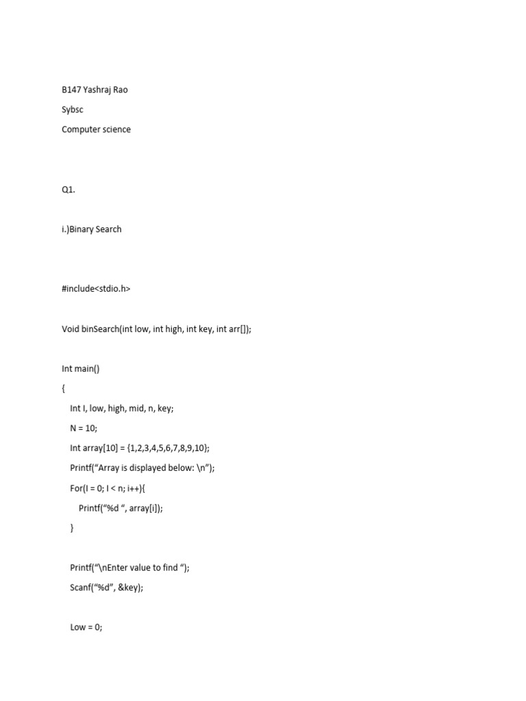 B147 Yashraj Rao Cs Practical Exam | PDF | Computer Engineering | Computer Science