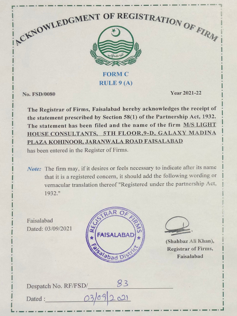 Registration of Firm | PDF