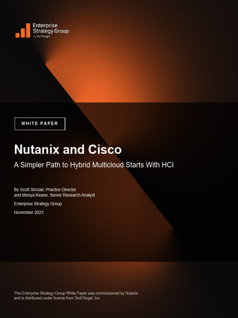 Cisco Hyperflex - Esg WP Nutanix | PDF | Cloud Computing | Computing