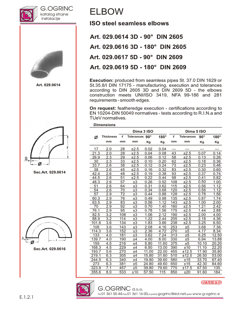 ISO Steel Seamless Elbows Catalog | PDF | Mechanical Engineering | Building Materials