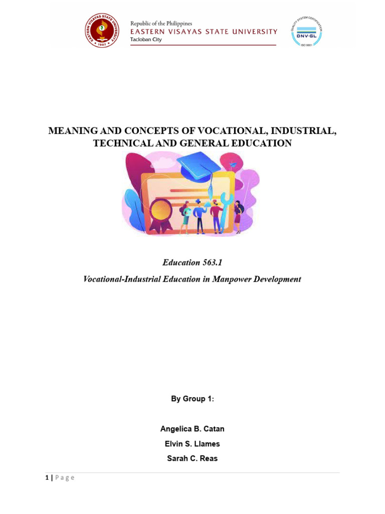 MEANING AND CONCEPTS OF VOCATIONAL INDUSTRIAL TECHNICAL and GENERAL ...