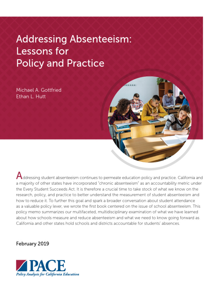 Addressing Absenteeism - Lessons For Policy and Practice (2019) | PDF ...