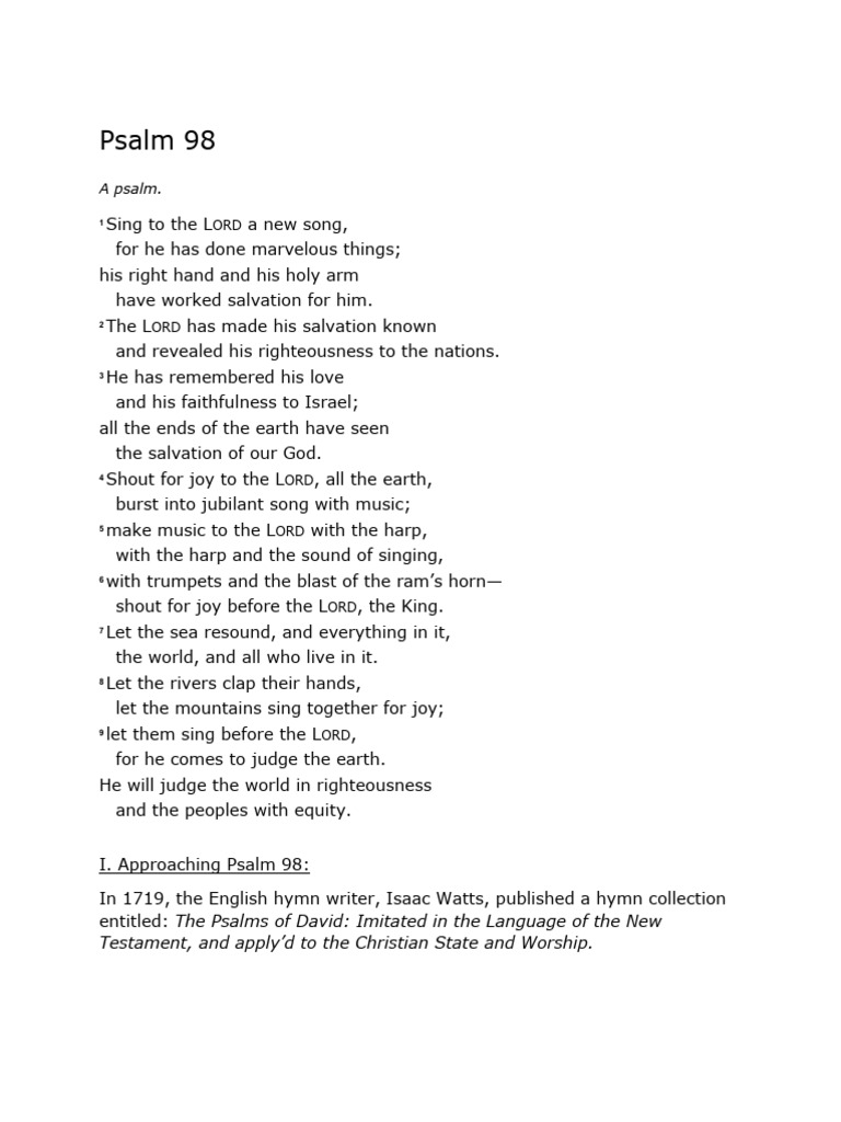 Psalm 98 Context and Commentary | PDF | God | Psalms