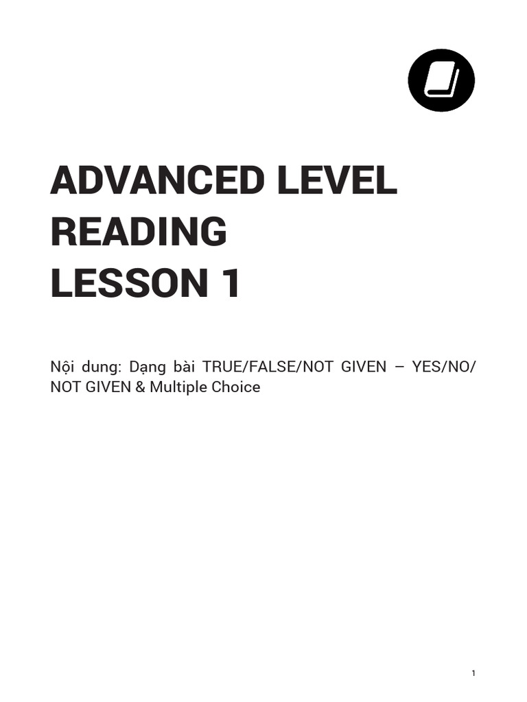 Advanced Reading 1 | PDF