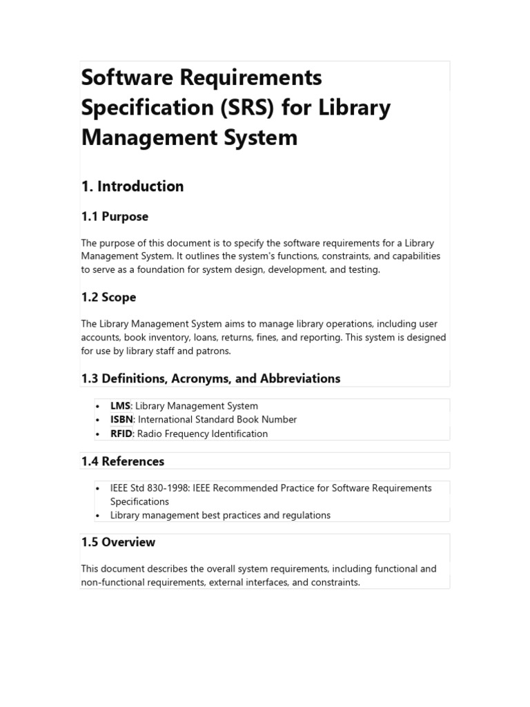 SRS File Software Engineering | PDF | Libraries | Radio Frequency ...