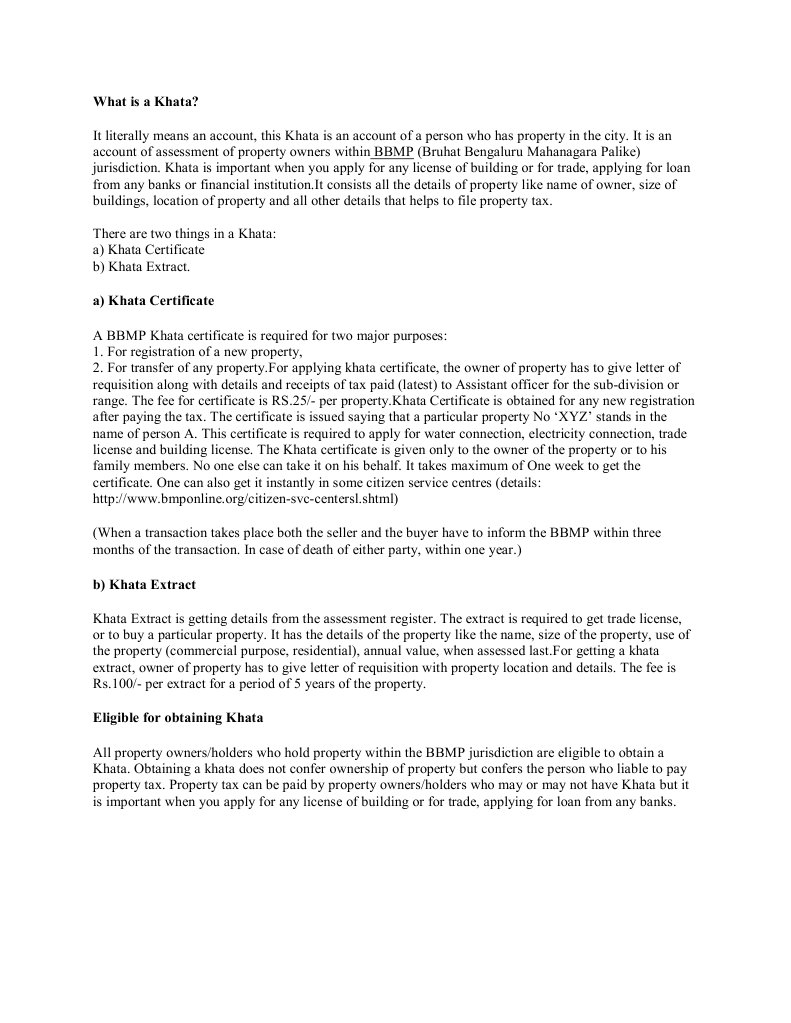 A Comprehensive Guide to Khata: Registration, Transfer, Modification ...