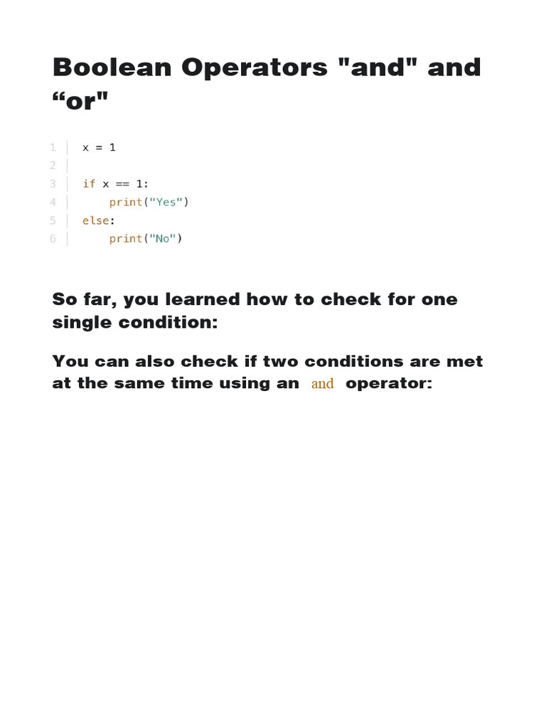 9.boolean Operators 'And' and 'Or' | PDF