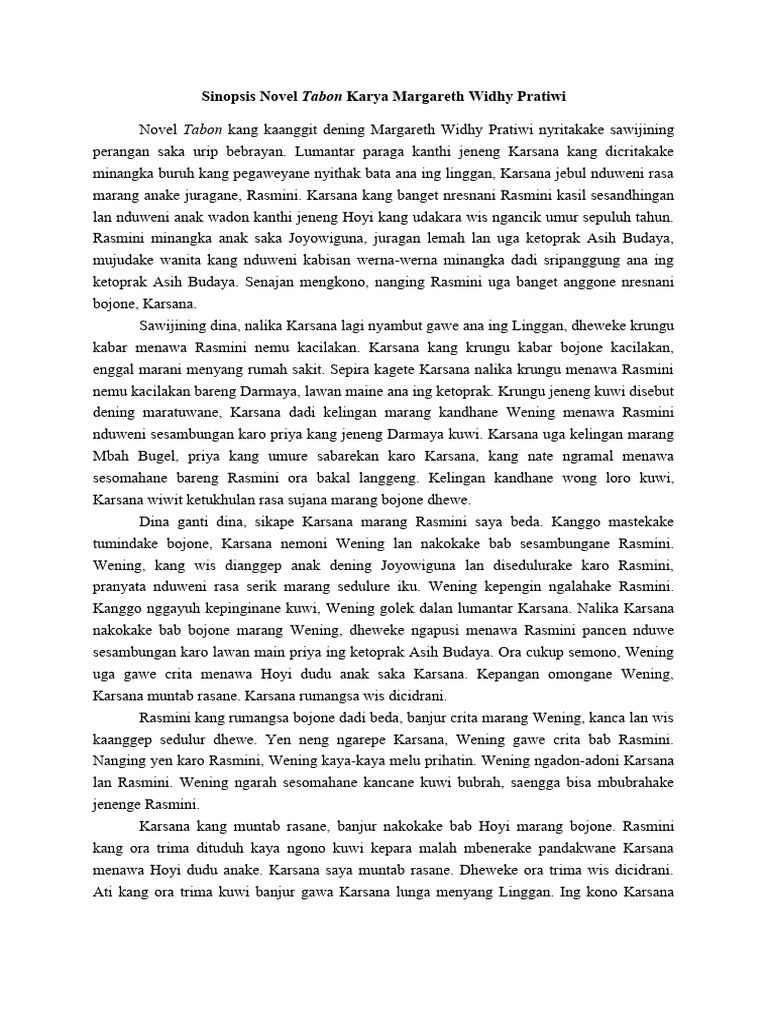 Sinopsis Novel | PDF