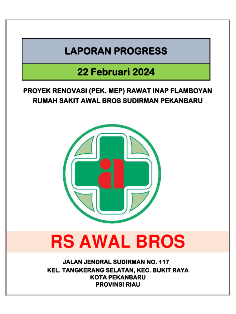 22-02-2024 - Lap. Progress Sipil - Ars Ranap Flamboyan Rs. Awal Bros Sudirman | PDF