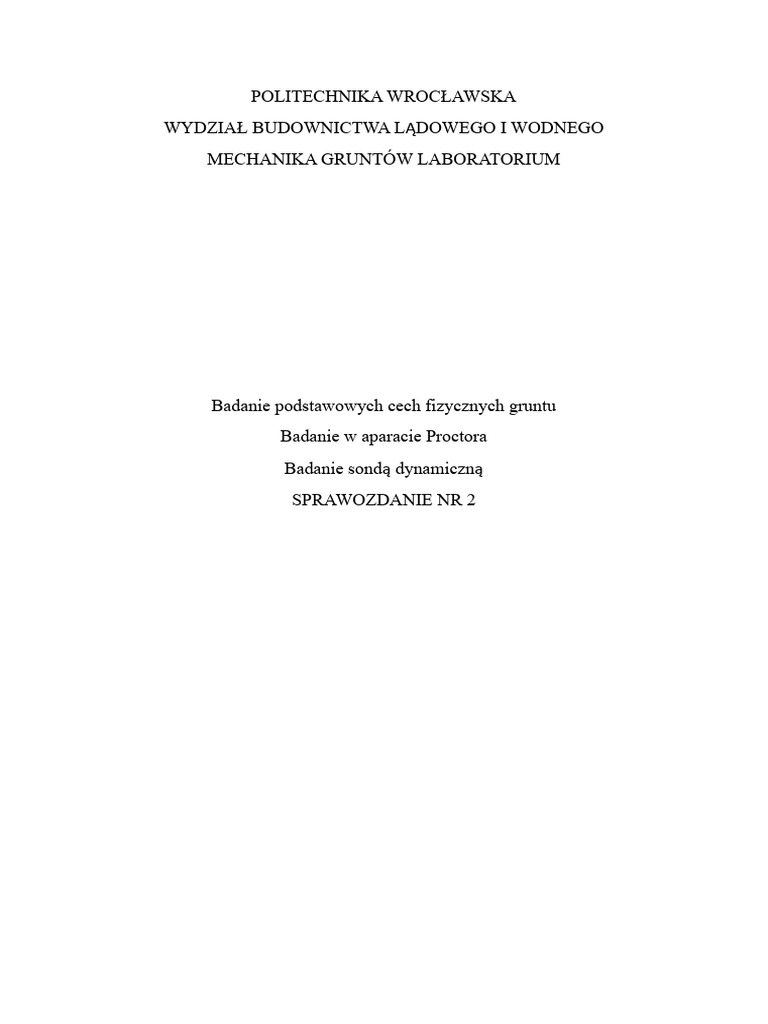 SPR 2 Mechanika Gruntów | PDF