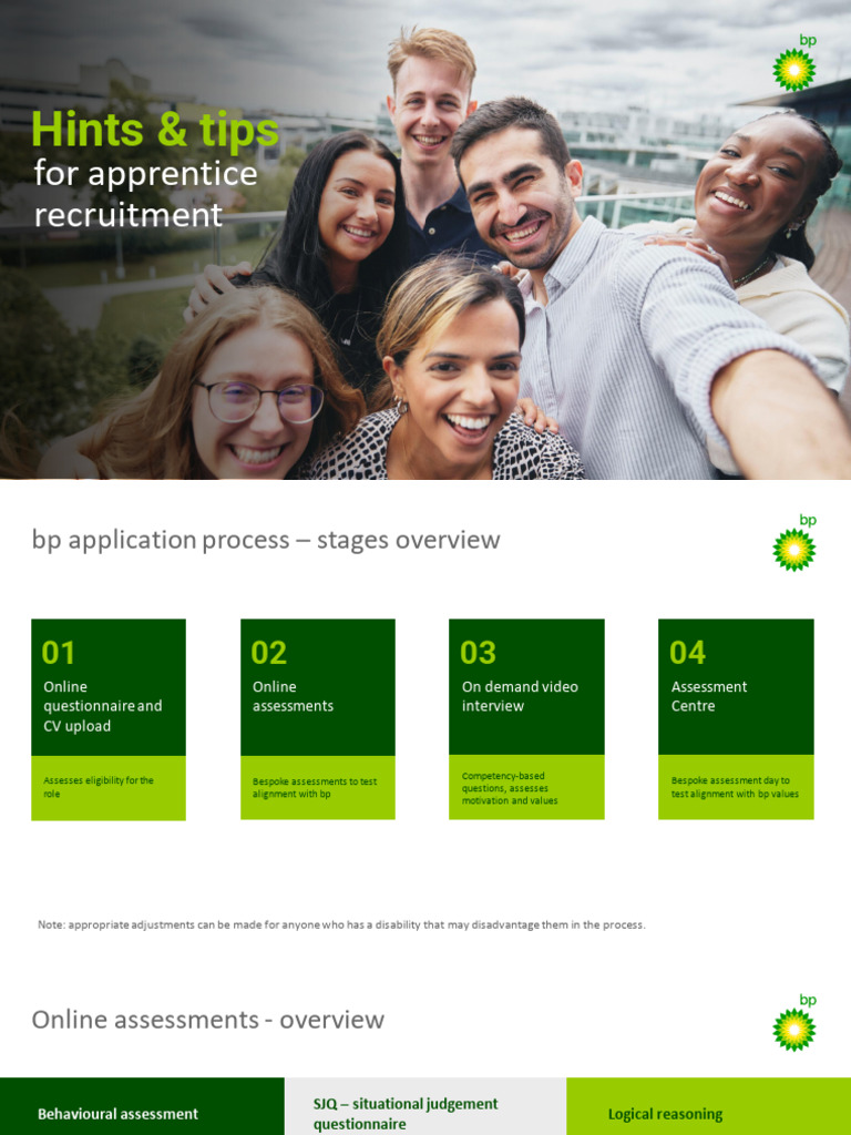 Online Assessment Tips For Bp Apprenticeship Pdf Motivation