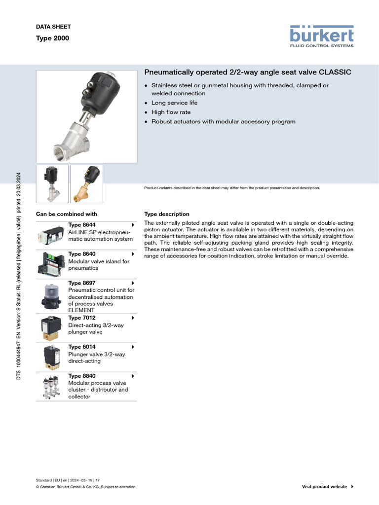 DS2000-Standard-EU-EN | PDF | Valve | Pipe (Fluid Conveyance)