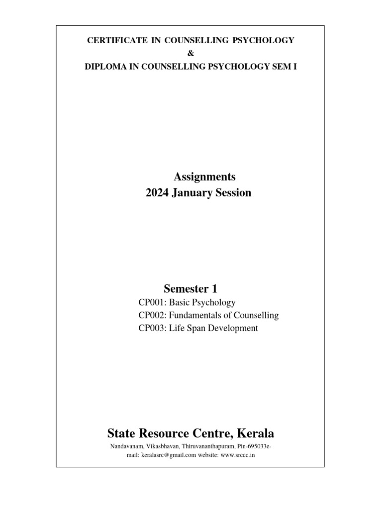 CCP Assignment 2024 Jan Session | PDF | Psychology | Question