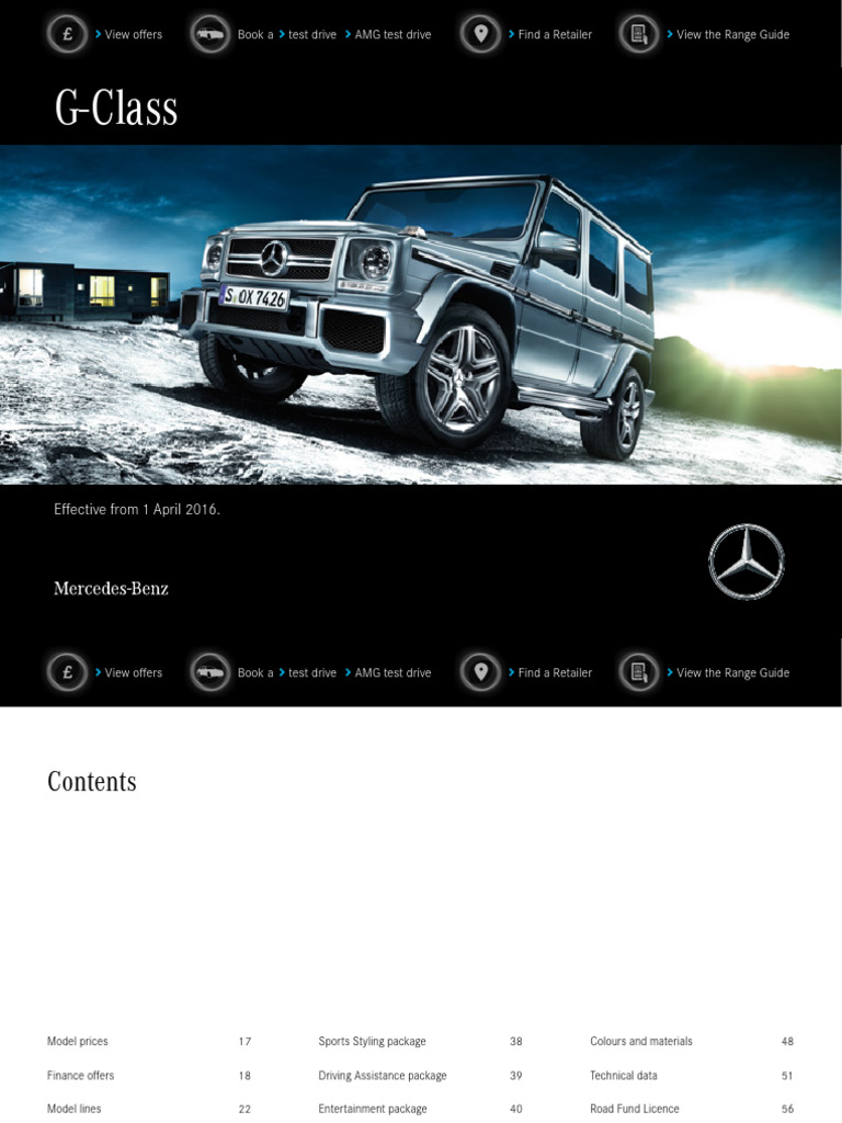 Mercedes Benz G Class Professional w463 Brochure Uk | PDF | Motor ...