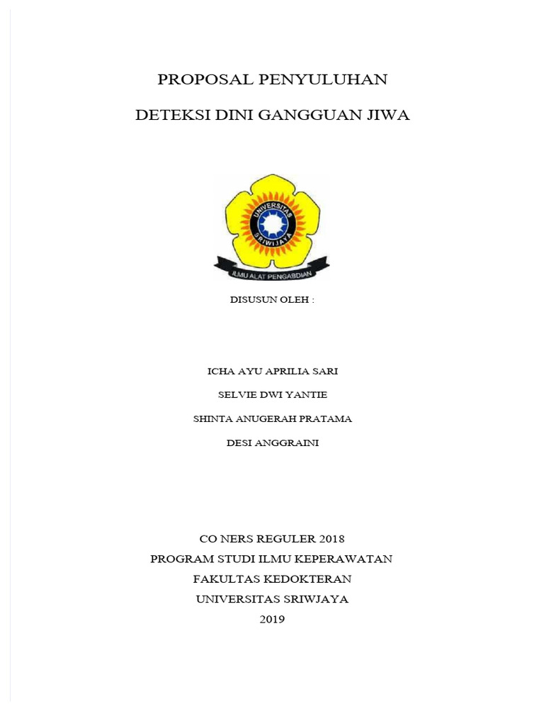 PDF Proposal Penyuluhan Deteksi Dini Gangguan Jiwa | PDF