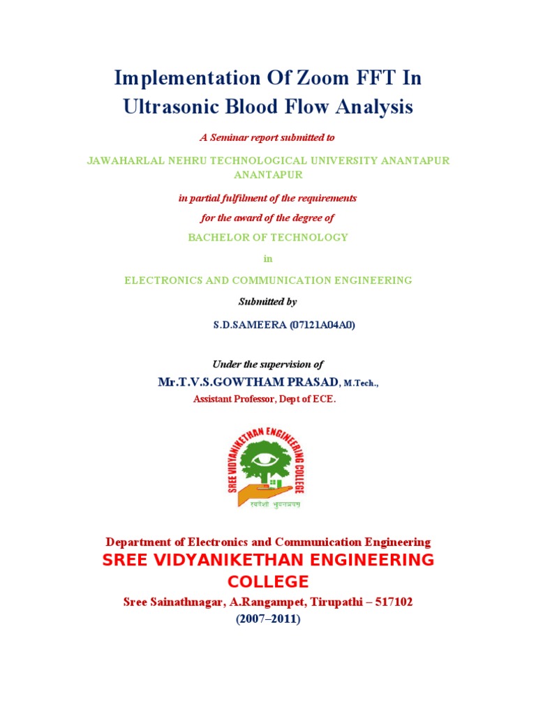 Implementation of Zoom FFT in Ultrasonic Blood Flow Analysis | PDF | Science & Mathematics ...
