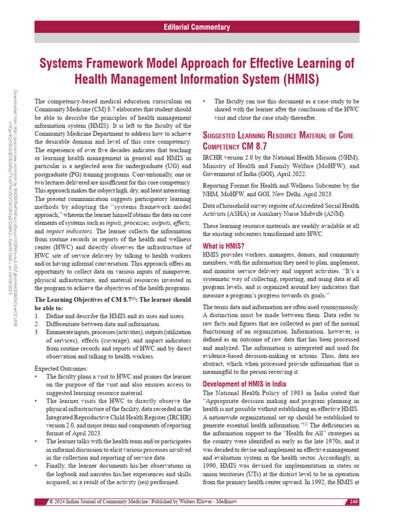 Systems Framework Model Approach For Effective.1 | Download Free PDF ...