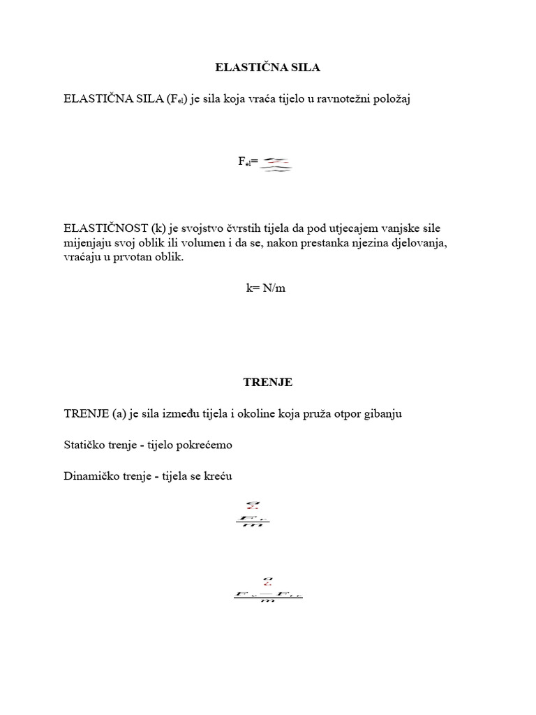 Elastična Sila | PDF