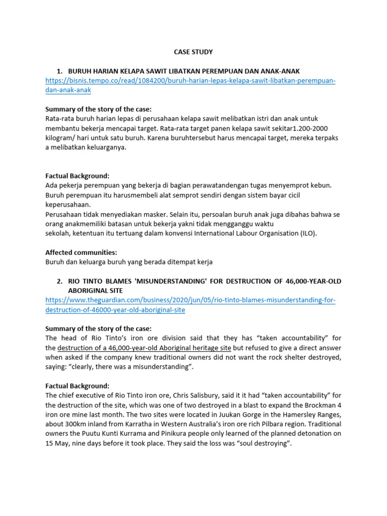 Case Study Summary BHR Batch 2&3 | PDF | Law