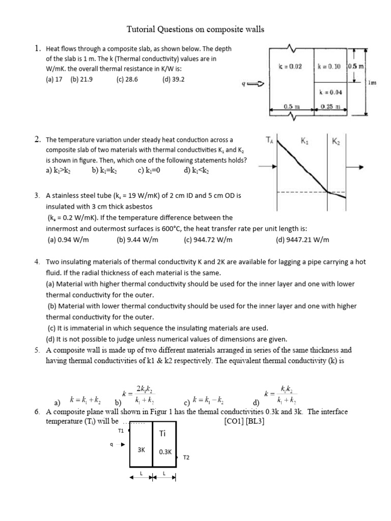 composite walls | PDF | Thermal Conduction | Physical Chemistry