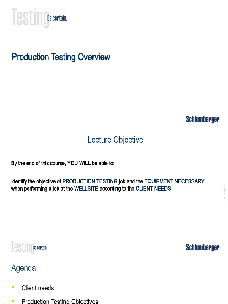 Production Testing Overview | Download Free PDF | Mechanical ...