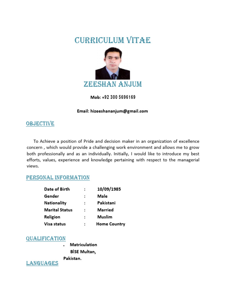 zeeshan cv new nov 2021 | Download Free PDF | Sales | Dubai