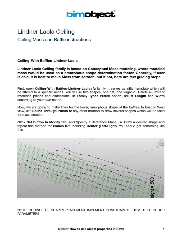 Lindner Ceiling Laola Baffle Manual | PDF | Autodesk Revit | Length