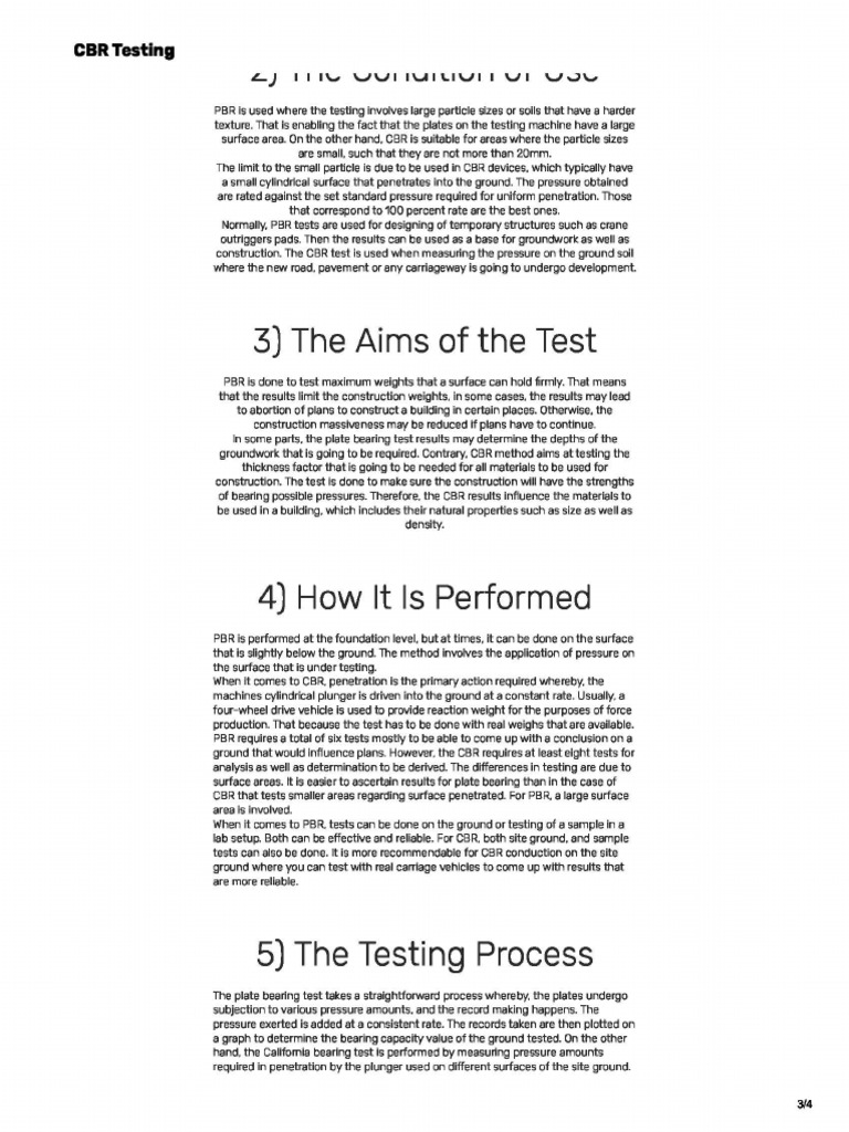 Plate Bearing Ratio Test Vs CBR - Page - 3 | PDF