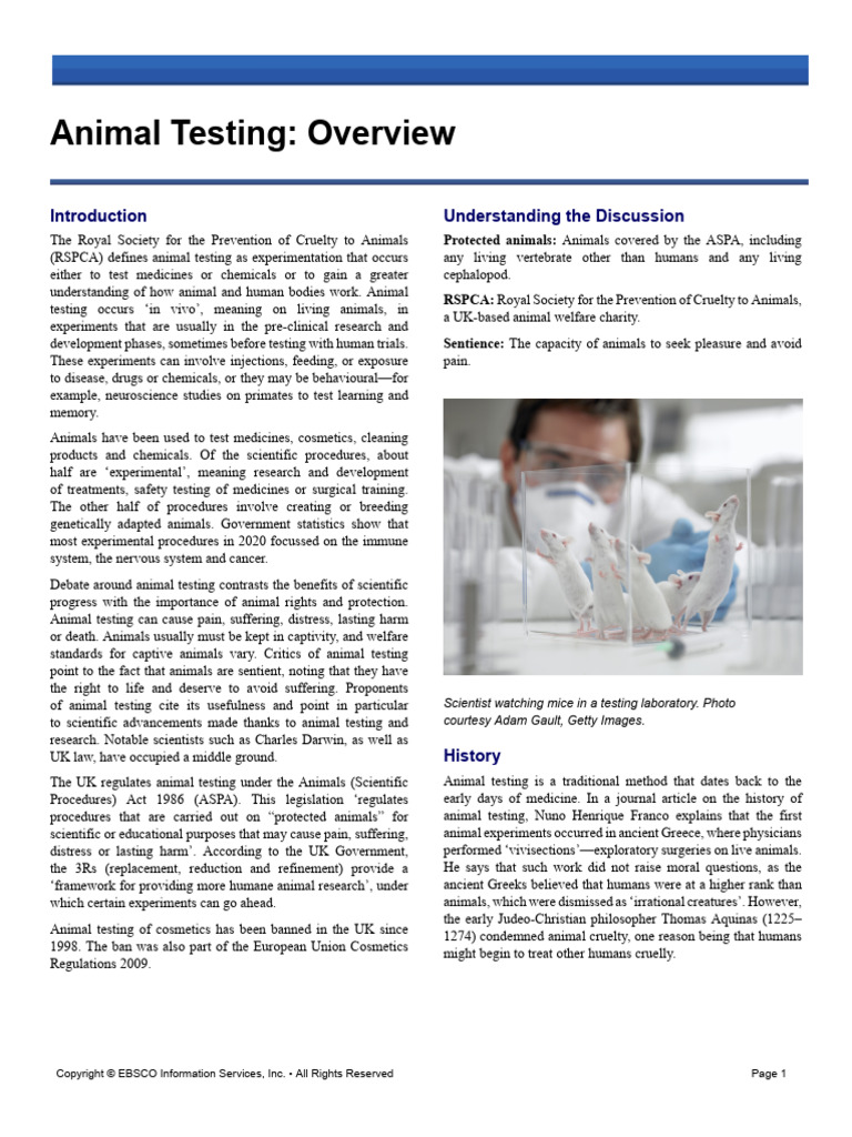 UK Ireland Points of View Reference Centre Animal Testing Overview ...