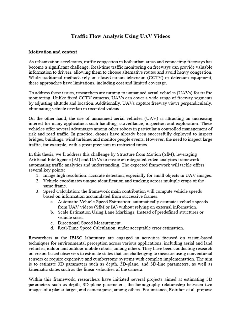 UAV-Based Traffic Flow Analysis | PDF | Unmanned Aerial Vehicle | Traffic