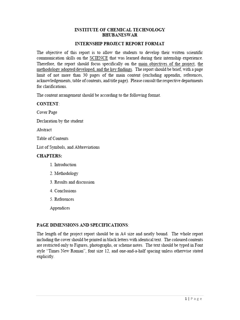 Format for writing IPT report (1) | Download Free PDF | Methodology